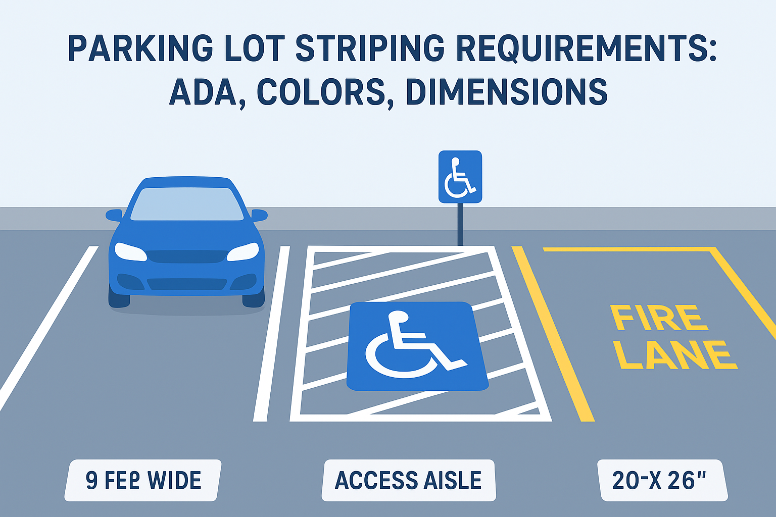 Parking Lot Striping Requirements: ADA, Colors, Dimensions – Denver ...